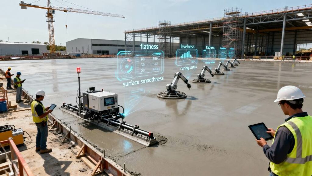 Slab Construction with Automated Concrete Finishing Systems